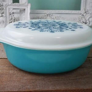 Rare Pyrex Blue Doily Casserole W Lid / 045 2-1/2 Quart Promotional ...
