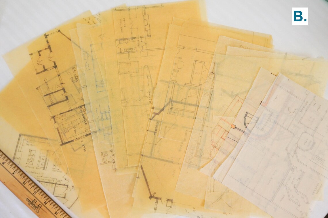 Various House and Building Illustrations / Pencil Drawing on Tracing ...