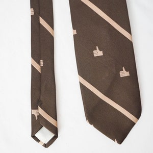 Thumbs up Brown Necktie / Vintage Banking Promotional Novelty Tie - Etsy