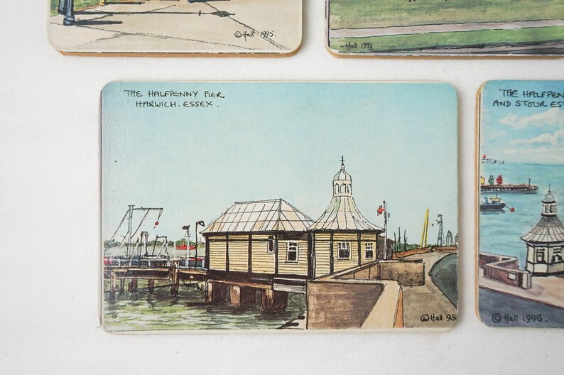 Set of Six Lighthouse Coasters / Vintage Nautical Art / | Etsy