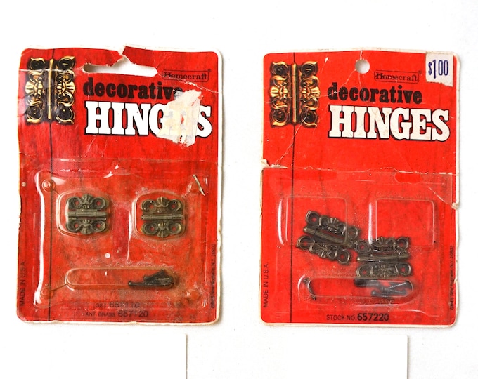 Tiny Metal Hinges for Craft Project / Vintage Retro Art Supplies ...