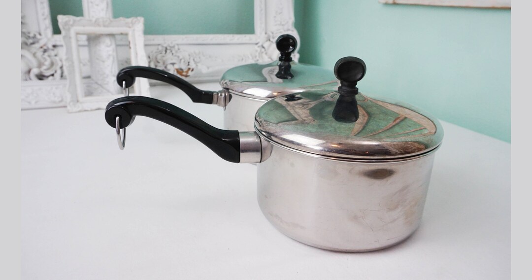 Farberware 2 Quart Sauce Pot With Lid / Vintage Stainless Steel Clad ...