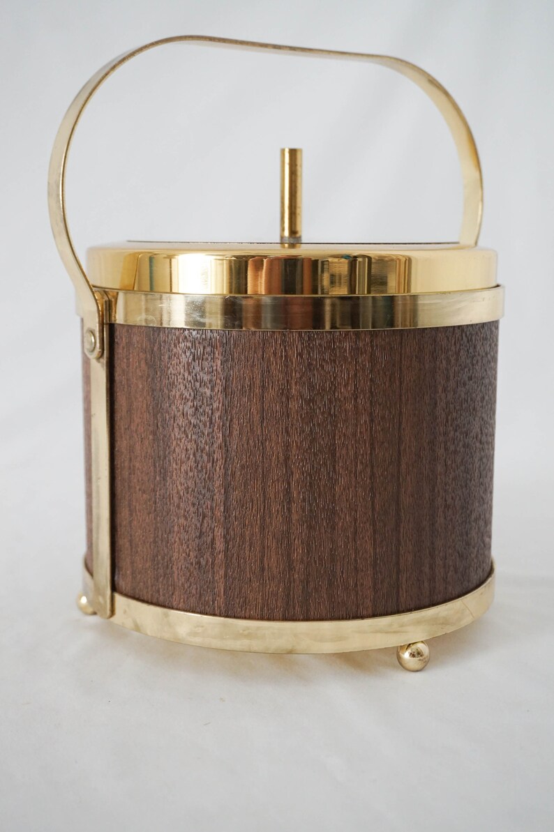 Ernest Sohn MCM Gold Leaf Bamboo Ice Bucket / Mid Century - Etsy