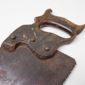 Very Old Hand Saw With Steel Handle Plate / Straight Back 26" Hand Saw ...