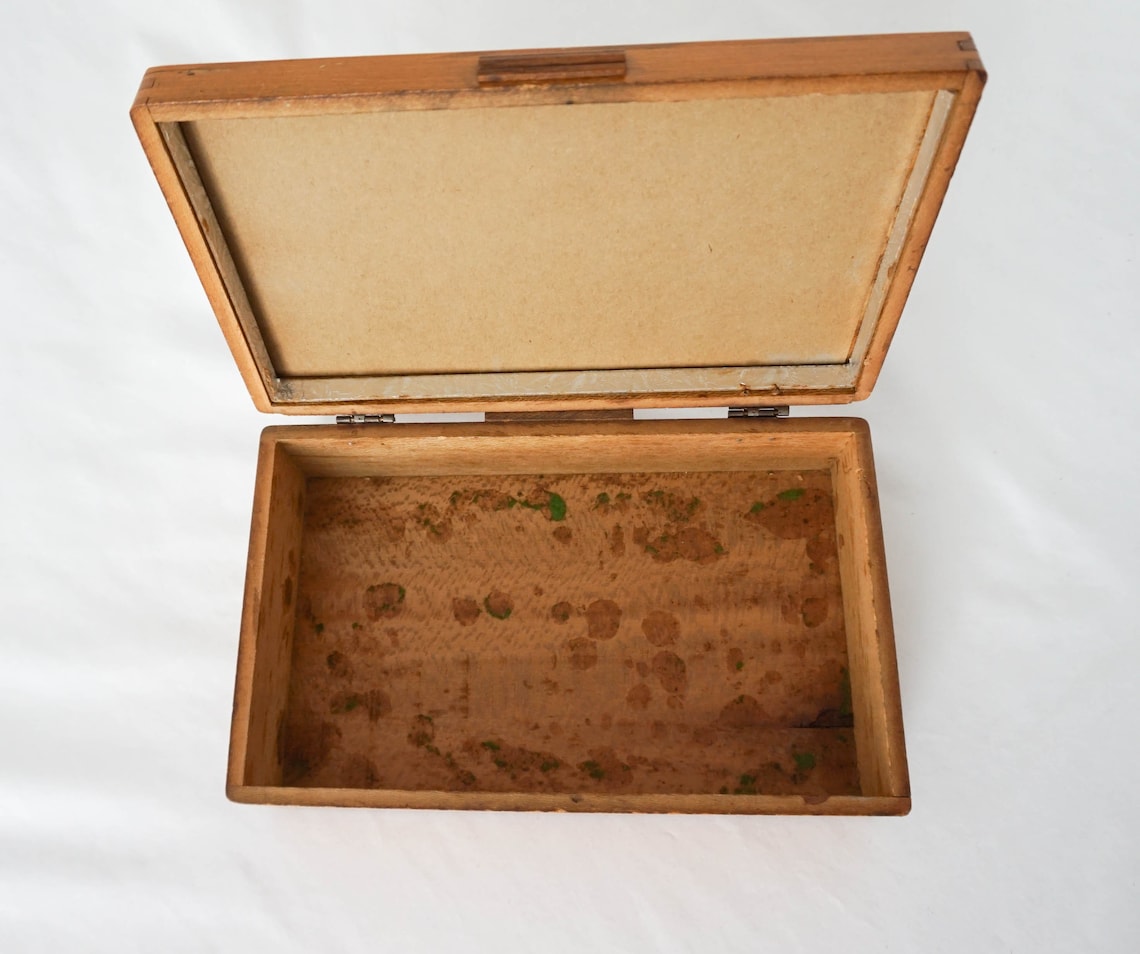 Antique Wooden Box with Hinged Lid / Possibly Humidor / | Etsy