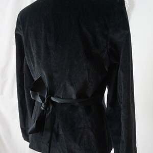 Black Velvet Jacket With Ribbon at Back / Vintage Gap Women Coat Sz M ...