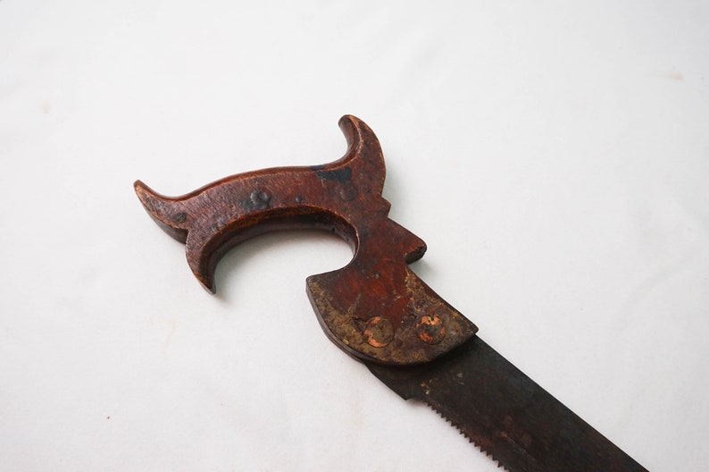 Unique Open Handled Straight Back Hand Saw / Vintage Rustic Antique ...