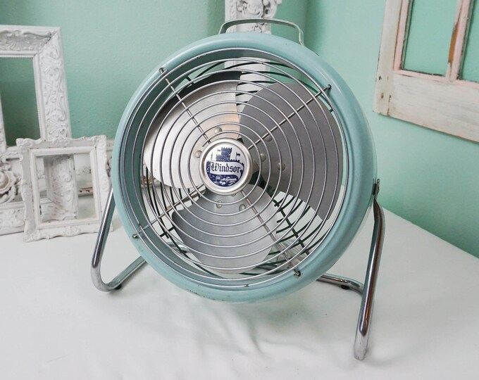 Windsor Mid Century Air Circulating Fan / Pale Turquoise 1960s Vintage ...