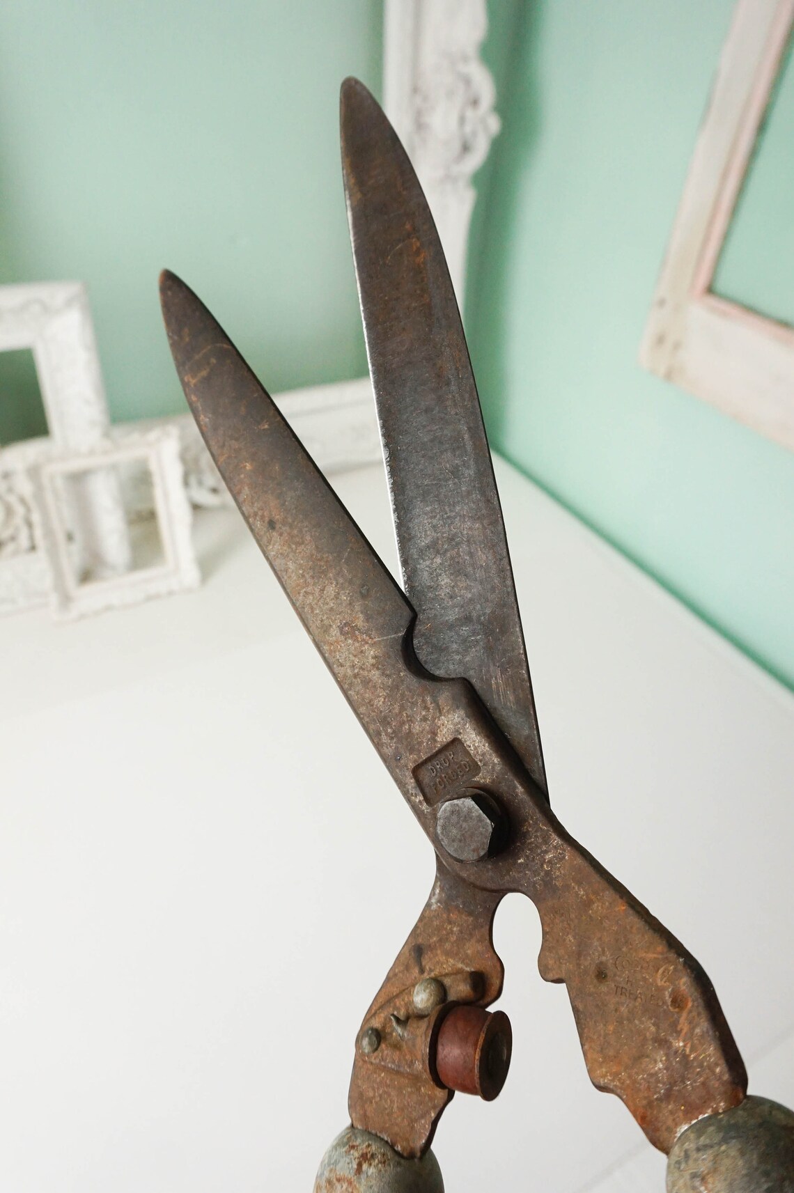 Large Wood Handled Hedge Trimmer / Vintage Hand Garden Tool / - Etsy