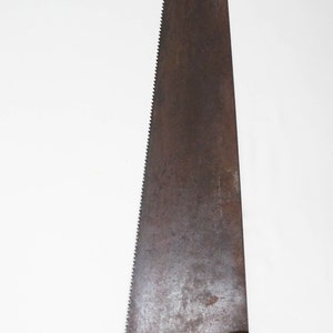 Very Old Hand Saw With Steel Handle Plate / Straight Back 26" Hand Saw ...