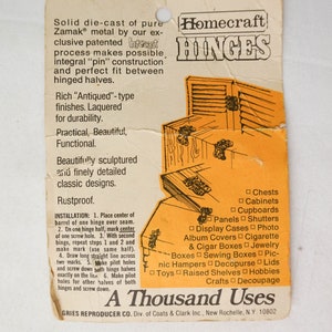 Tiny Metal Hinges for Craft Project / Vintage Retro Art Supplies ...