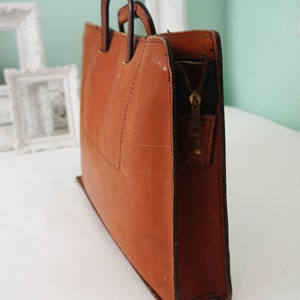 Soft Sided Leather Valise / Narrow Brief Case / Salesman's Brown ...