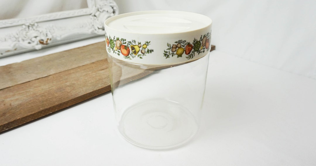 Pyrex Glass Canister With Lid / Glass Kitchen Storage Jar - Etsy