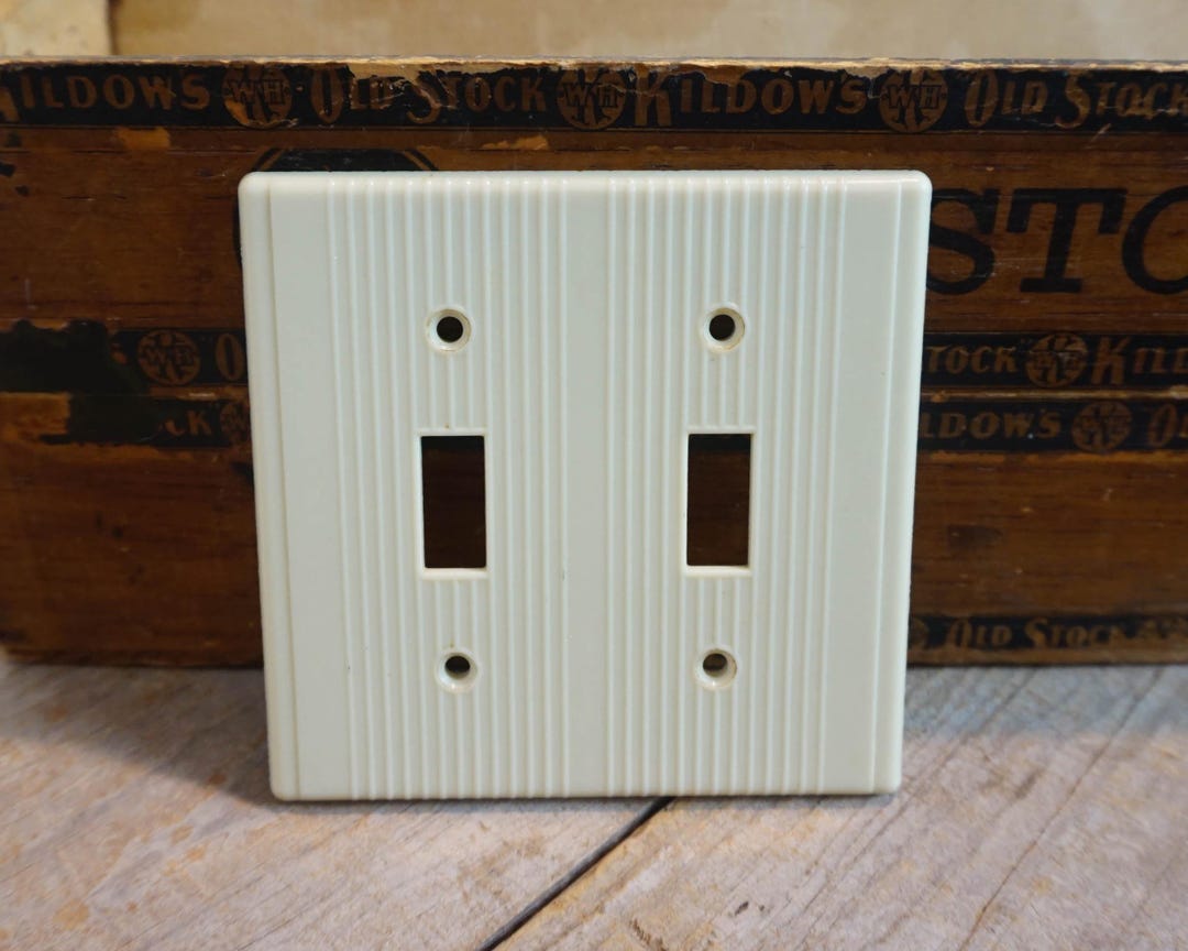 Different Ridged Ivory Double Switch Covers / Alternate Ribbed Pattern ...