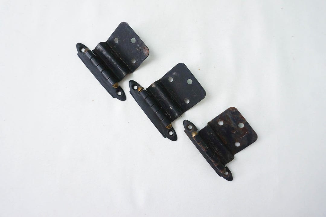 THREE Hinges for Surface Mounted Cabinet Door / MCM NOS or Salvaged ...