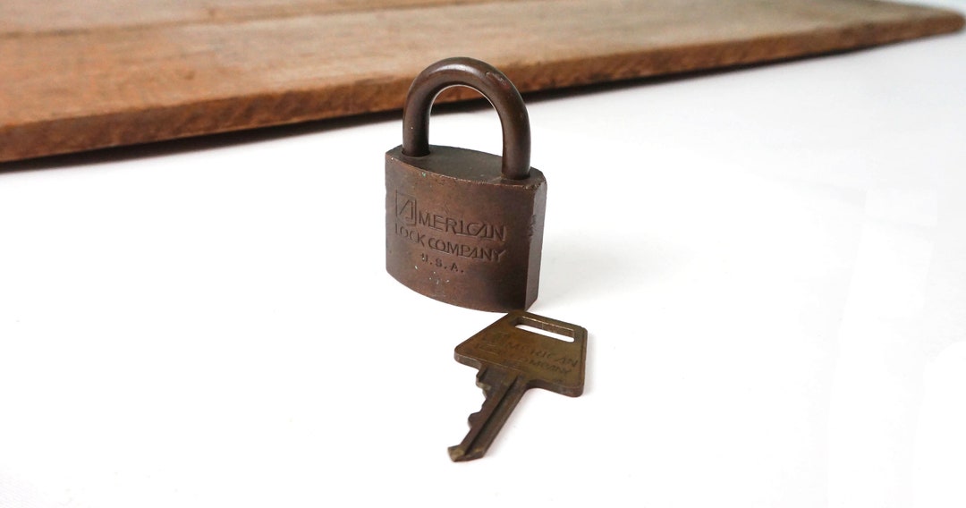 Solid Brass Padlock With Key / Vintage American Lock Company ...