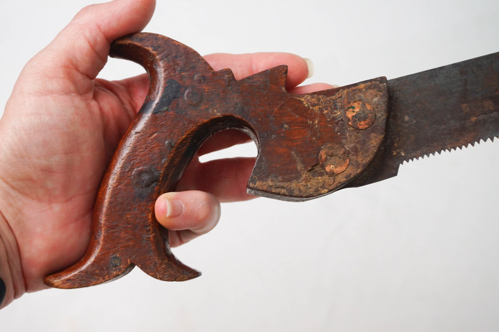 Unique Open Handled Straight Back Hand Saw / Vintage Rustic Antique ...