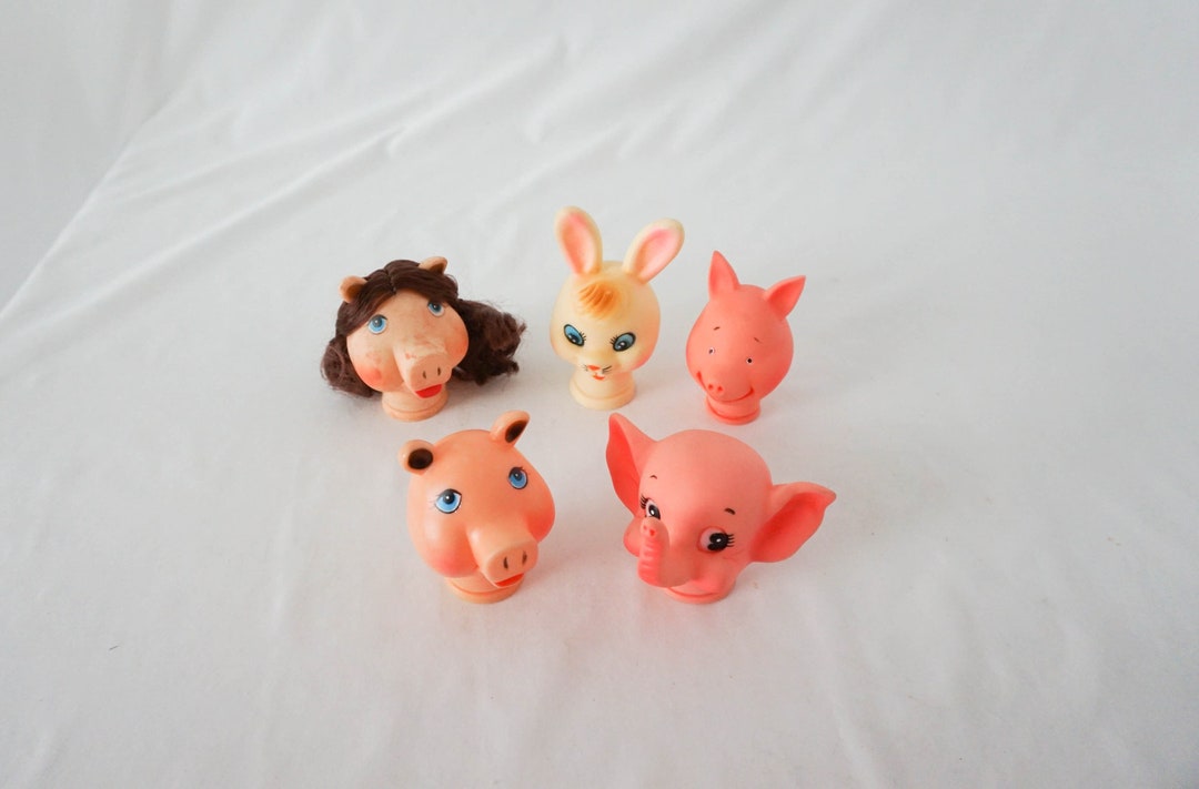 Pairs of Two Various Animal Doll Heads for Reuse or Repurpose / Vintage ...