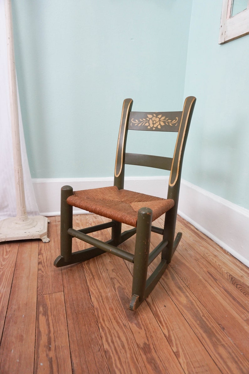 Childs Small Wooden Rocking Chair / Rustic Cottage / Vintage | Etsy