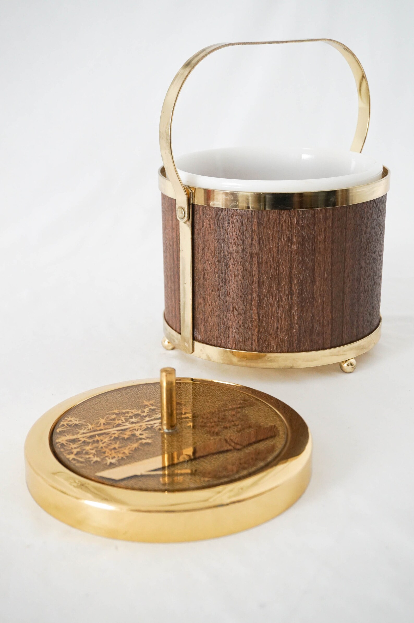 Ernest Sohn MCM Gold Leaf Bamboo Ice Bucket / Mid Century - Etsy