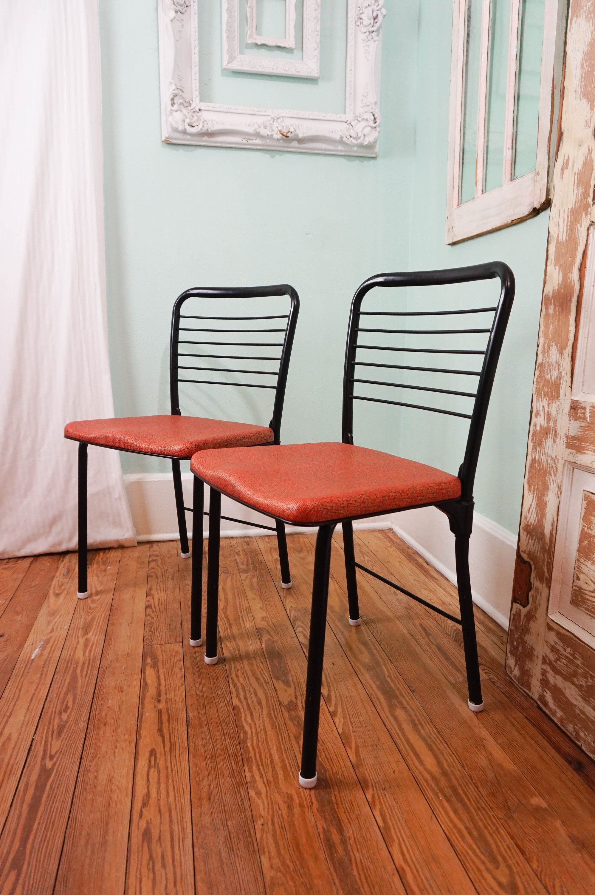ONE Mid Century Cosco Folding Chair Vintage MCM Gate Leg Chair Small Space Furniture Red and Black Metal Card Table Chairs Etsy UK