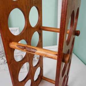 Wine Bottle Shaped Wine Rack / 70s Dark Wood Pub Decor / Bar Man Cave ...