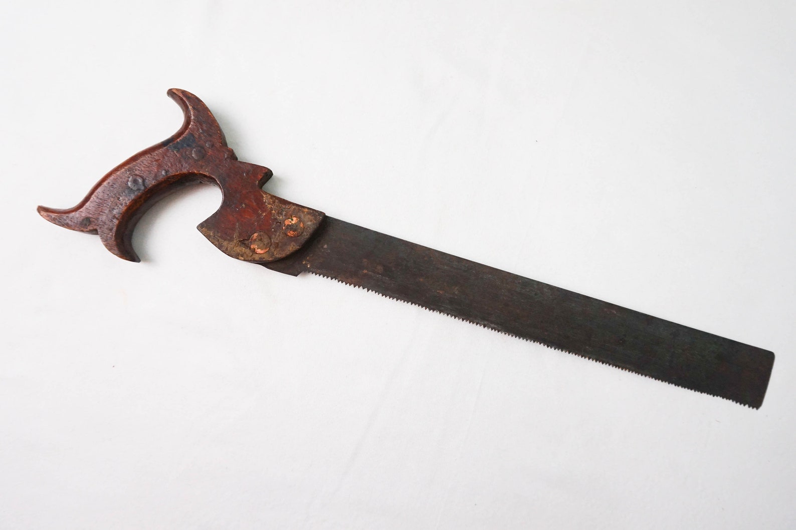 Unique Open Handled Straight Back Hand Saw / Vintage Rustic Antique ...