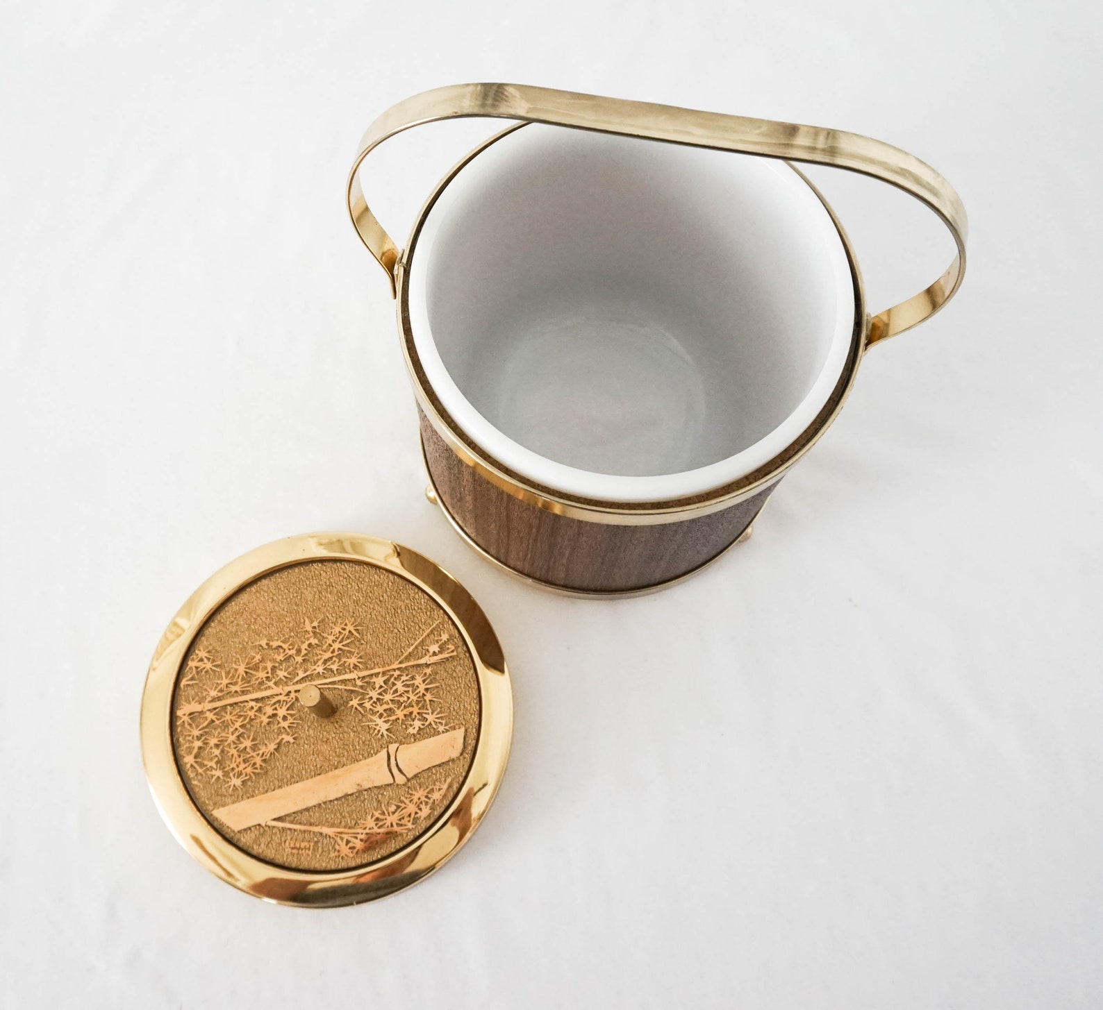 Ernest Sohn MCM Gold Leaf Bamboo Ice Bucket / Mid Century - Etsy