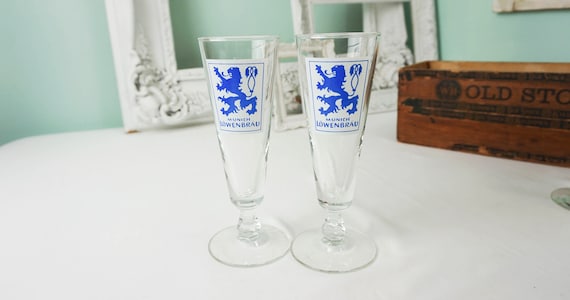 TWO or THREE Lowenbrau Munich Beer Flutes / Vintage 80s German - Etsy