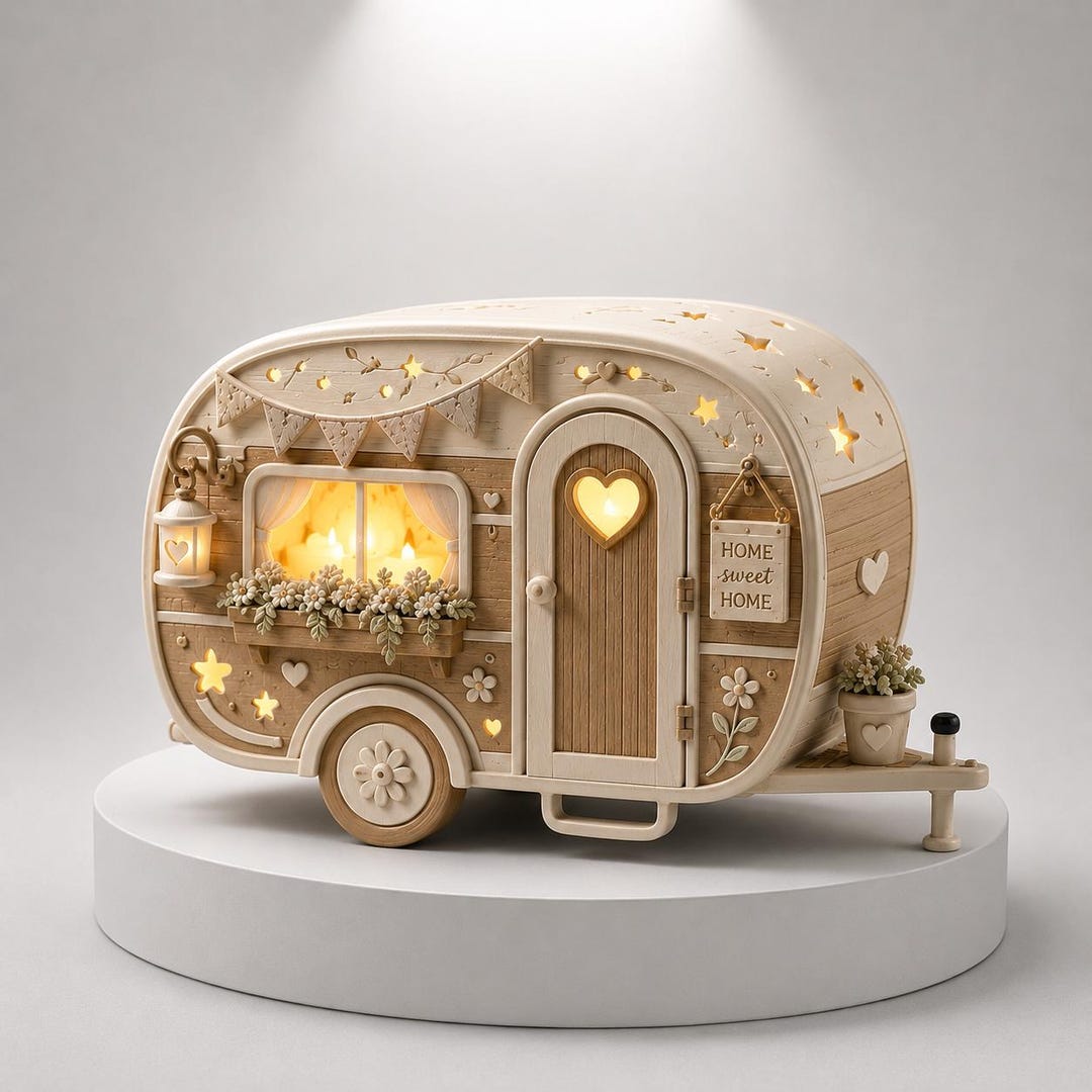 STL & 3MF 3D Print File Camper Light "camping Love" | LED Tea Light ...