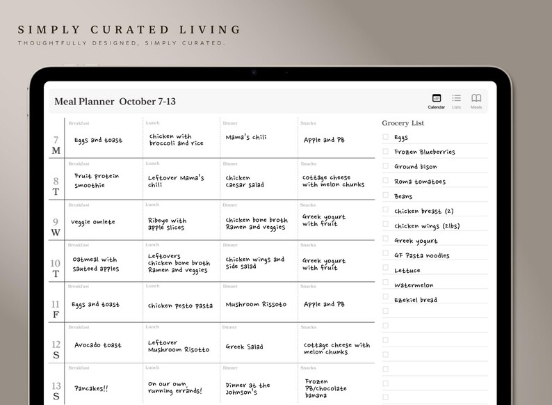 2024 Digital Weekly Meal Planner September-december Fully Linkable ...