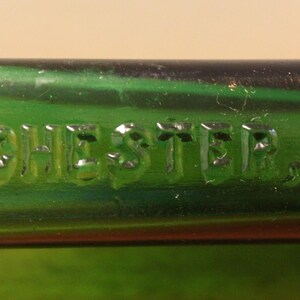 Vintage Green Moone's Emerald Oil Bottle Rochester New York Rare Color ...