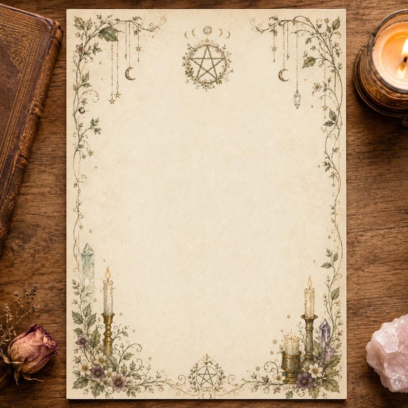 Halloween Journal Insert With Pentacles Illustration, Pentacle Grimoire ...