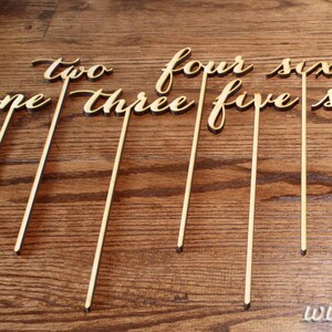 Script Wedding Table Numbers on a Stick Script Table Numbers - Etsy
