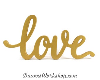 Gold Love Sign | Etsy