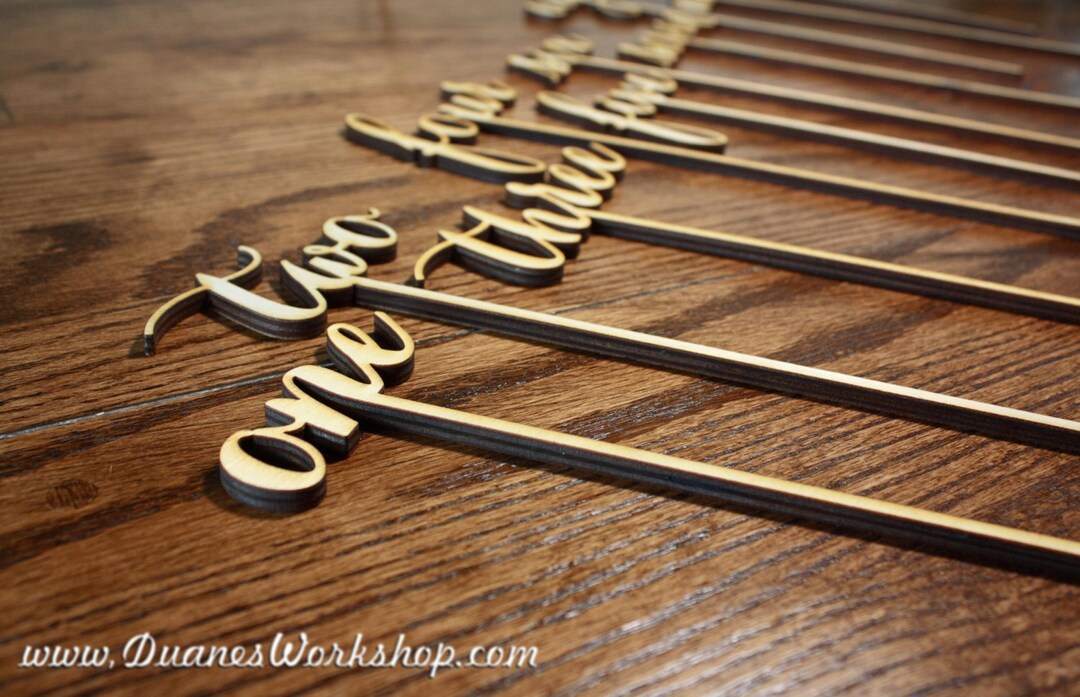 Script Wedding Table Numbers on a Stick Gold Table Numbers Table ...