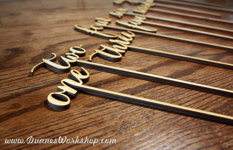 Script Wedding Table Numbers on a Stick Script Table Numbers - Etsy