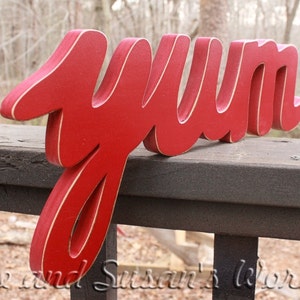 Yum Sign Wall Hanging Wooden Yum Sign Kitchen Sign Wooden - Etsy