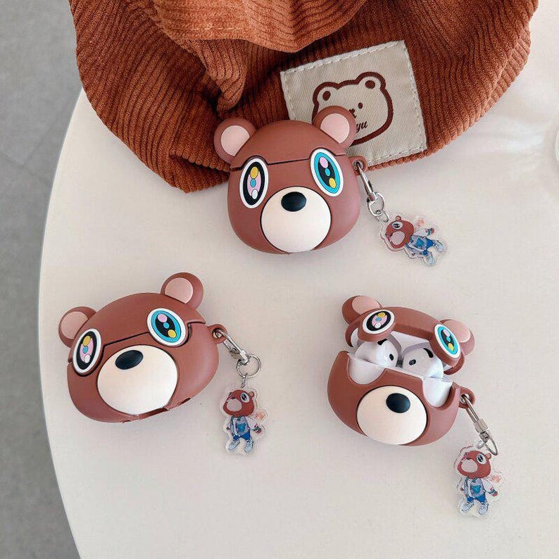 Cute Bear Airpods Case, Kawaii Silicone Earbuds Cover, Cartoon Airpods ...