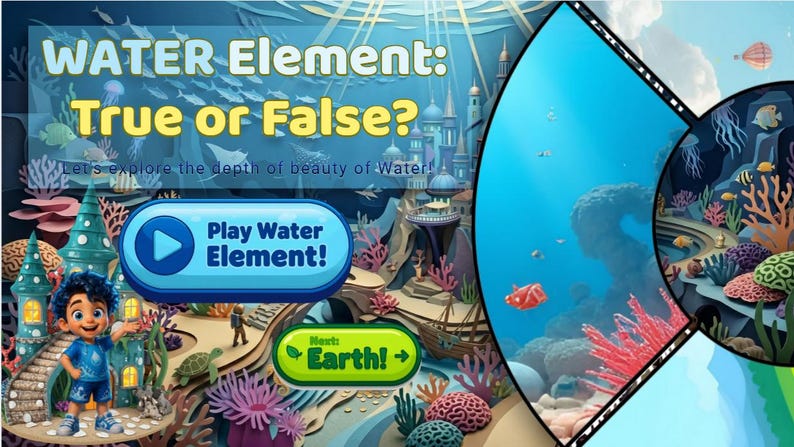 Interactive Elements Quiz Game for Kids | Sky, Fire, Earth, Ocean ...