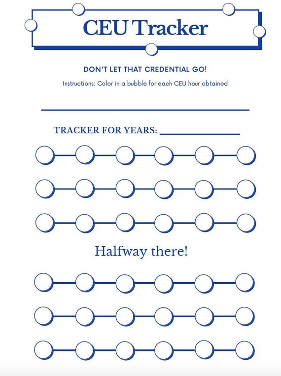 CEU Tracker Social Workers LMSW Etc | Etsy