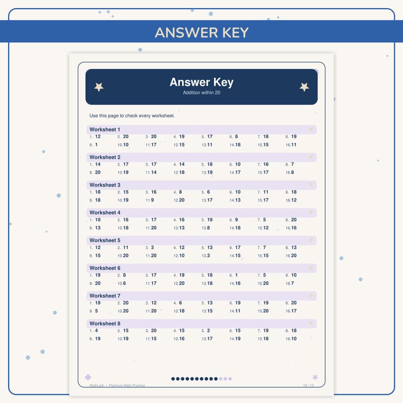 Printable Addition Within 20 | Grade 1 Math Worksheets With Bonus Pages ...