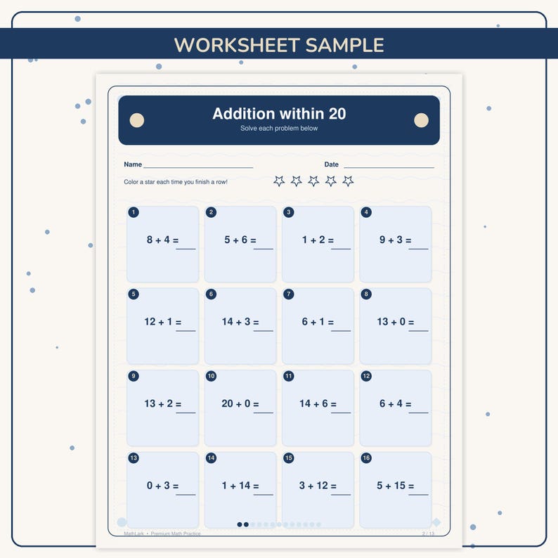 Addition Within 20 Worksheet Pack | Grade 1 | Printable Math PDF ...