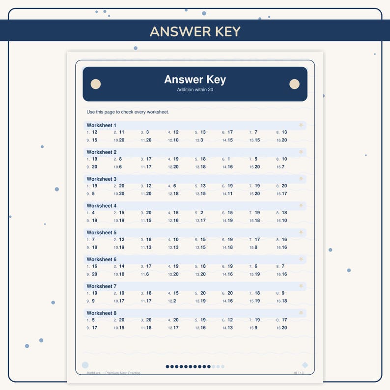 Addition Within 20 Worksheet Pack | Grade 1 | Printable Math PDF ...