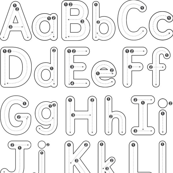Letter Tracing Upper & Lower Case - Etsy Canada