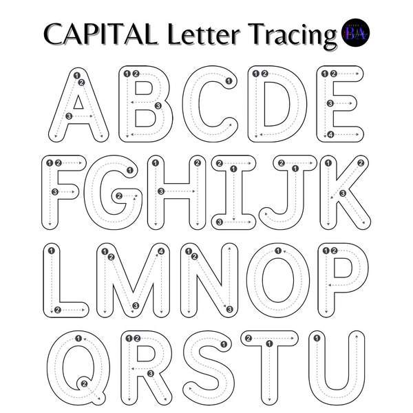 Tracing Letter Printables - Etsy