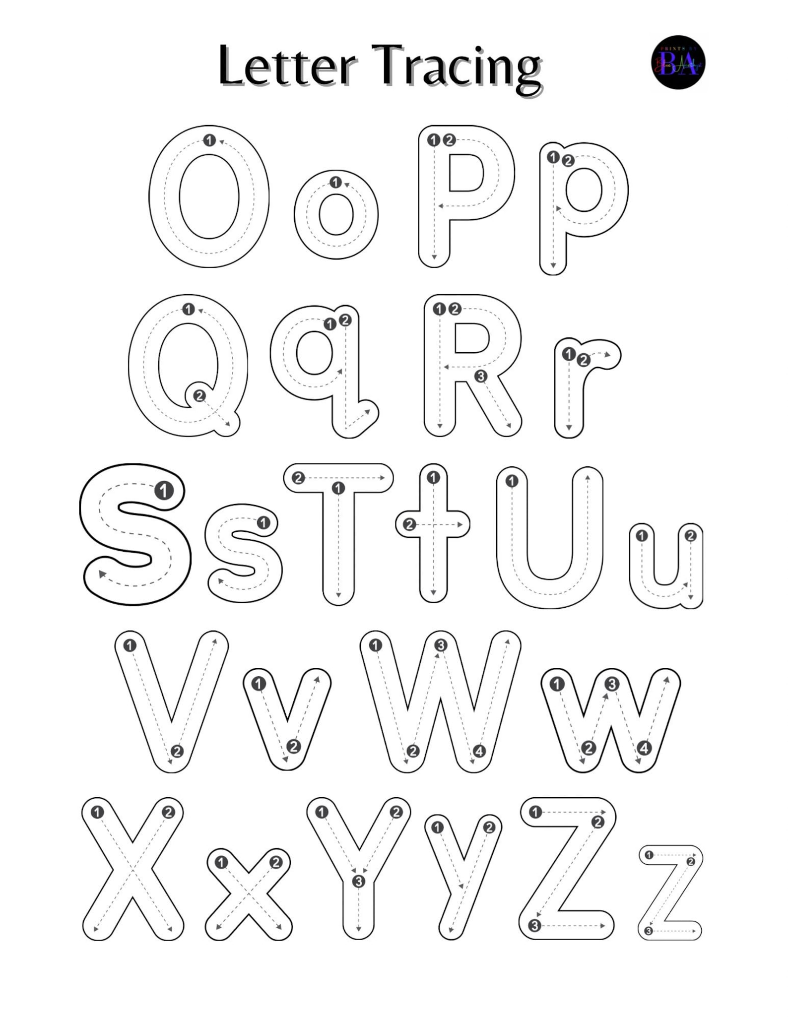 Letter Tracing - Upper & Lower Case - Etsy