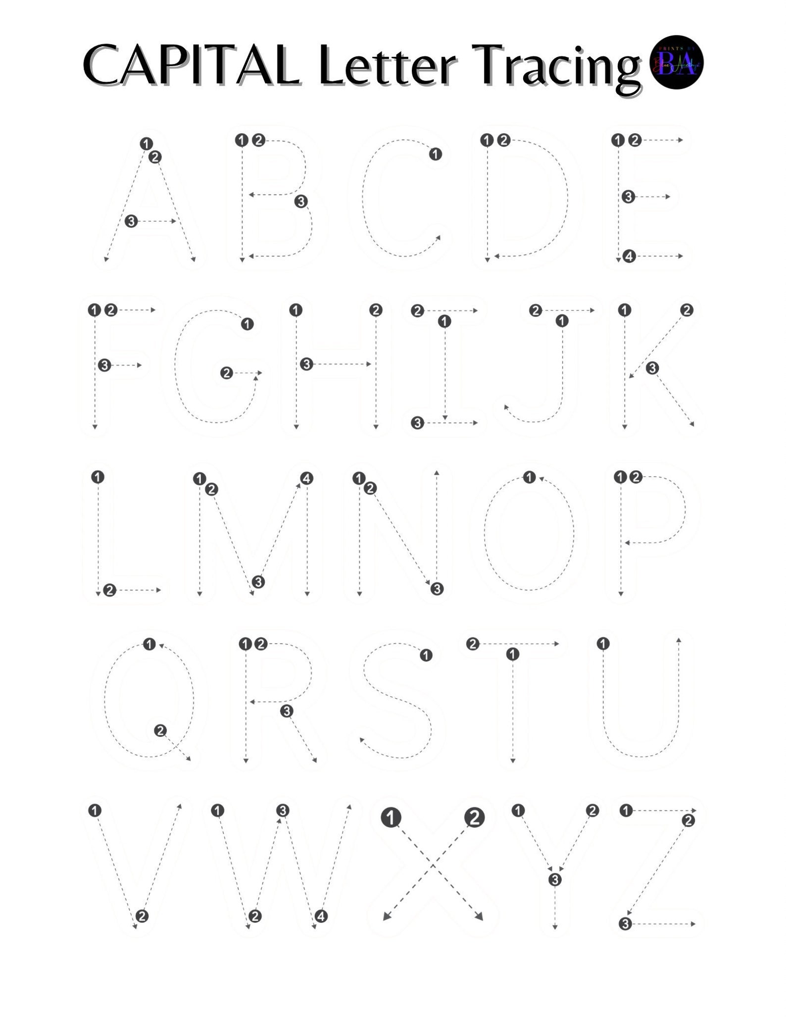 Letter Tracing - Upper & Lower Case - Etsy