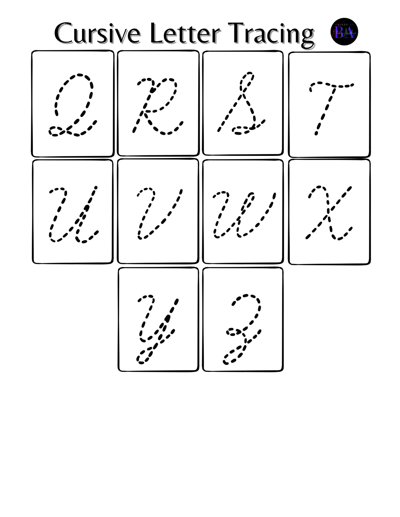 Cursive Letter Tracing - Upper Case Cards - Etsy