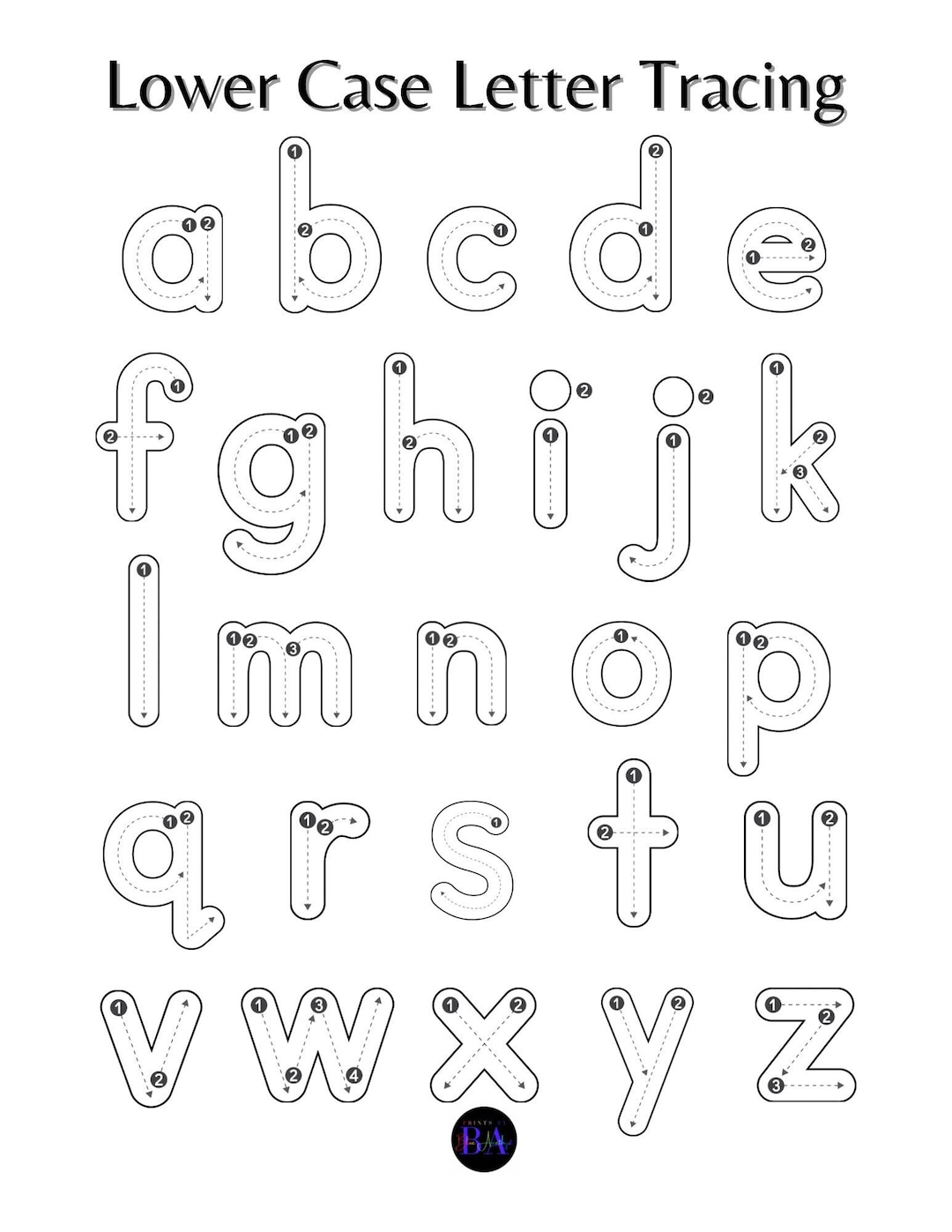 Lower Case Tracing - Etsy